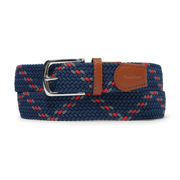 Butter Goods Braided Belt - Navy/Red/Grey | Pavement - Pavement NZ